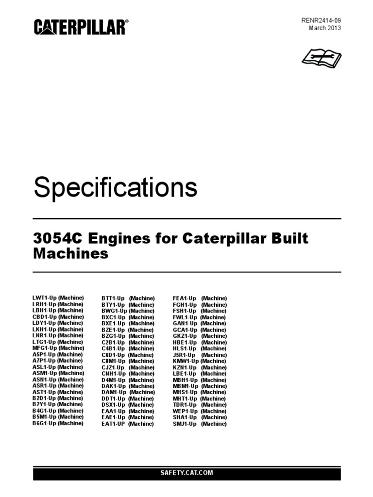 3054C Engines For Caterpillar Built Machines - RENR2414 | PDF ...