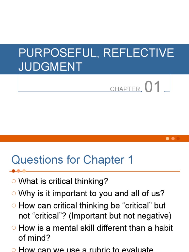 Purposeful, Reflective Judgment | PDF | Critical Thinking | Reason