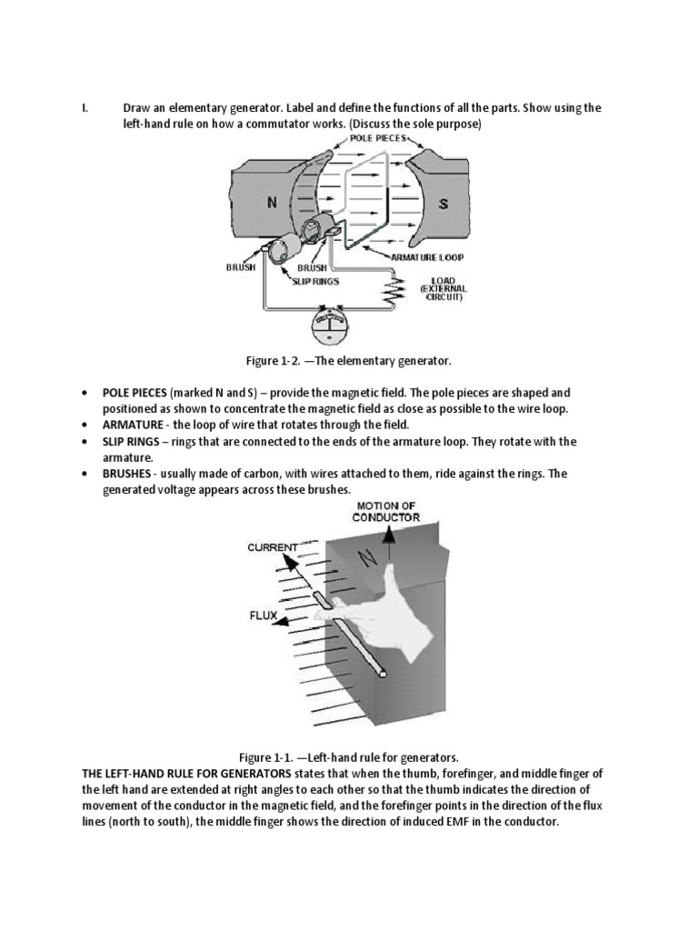 Draw An Elementary Generator | PDF | Electric Generator | Power (Physics)