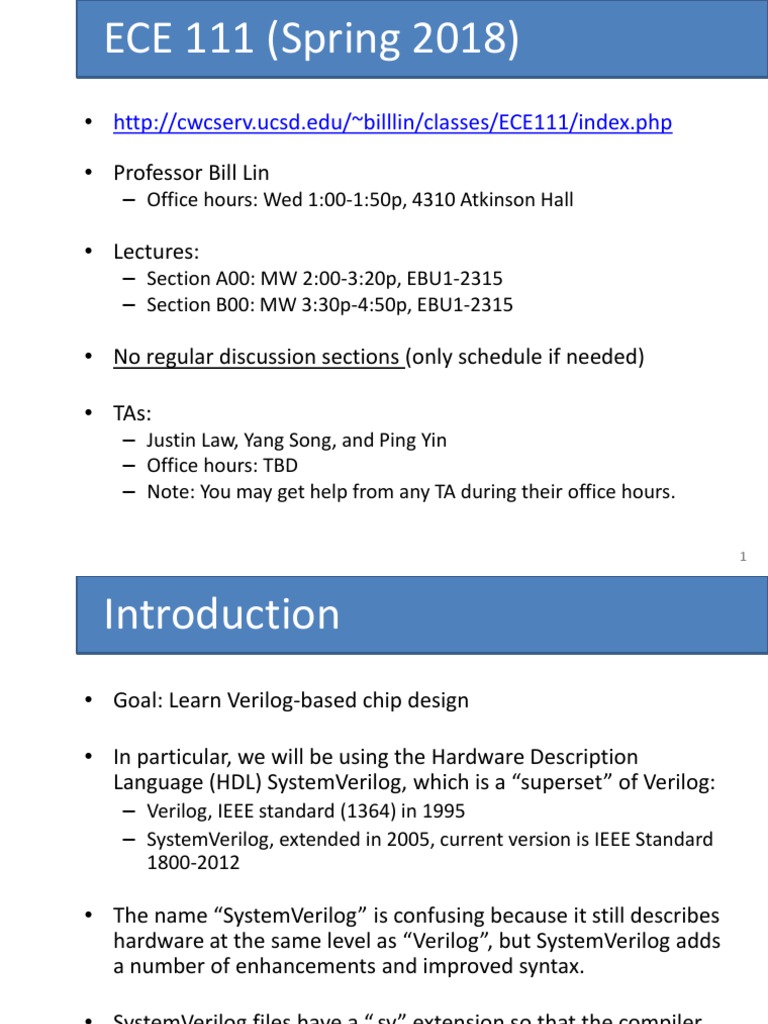 ECE 111 (Spring 2018) : - Professor Bill Lin - Lectures | Download Free PDF | Bitcoin | Field ...