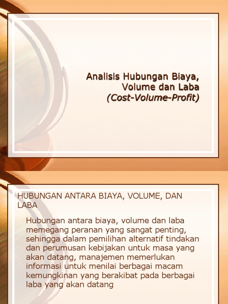 Akmen Analisis Hubungan Biaya, Volume Dan Laba | PDF | Metode & Bahan Ajar | Teknologi & Rekayasa