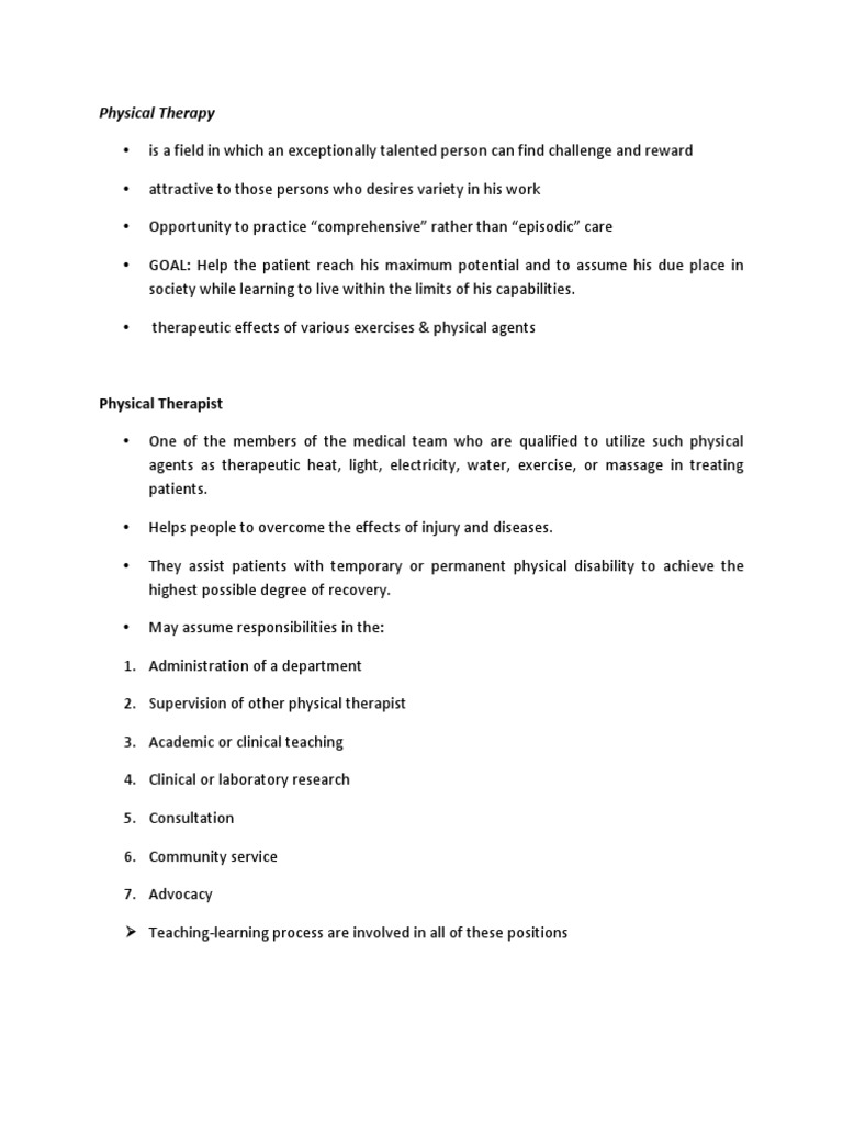 Physical Therapy | Download Free PDF | Physical Therapy | Health Care