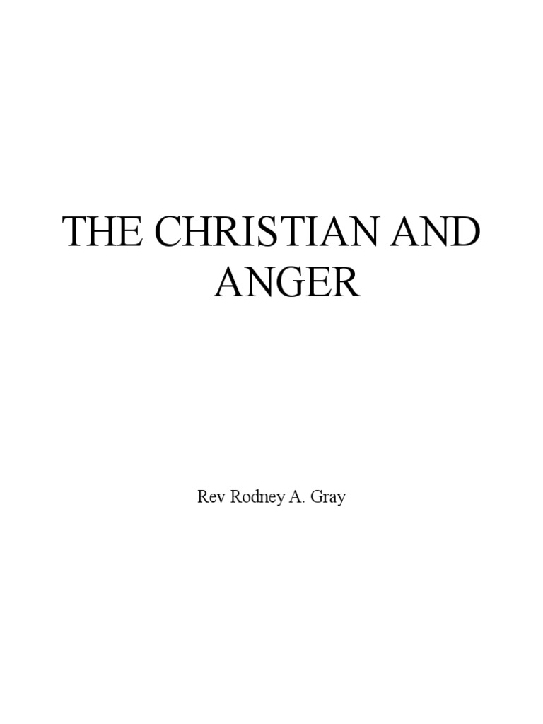 Christian Perspective on Anger | PDF | Anger | God In Christianity
