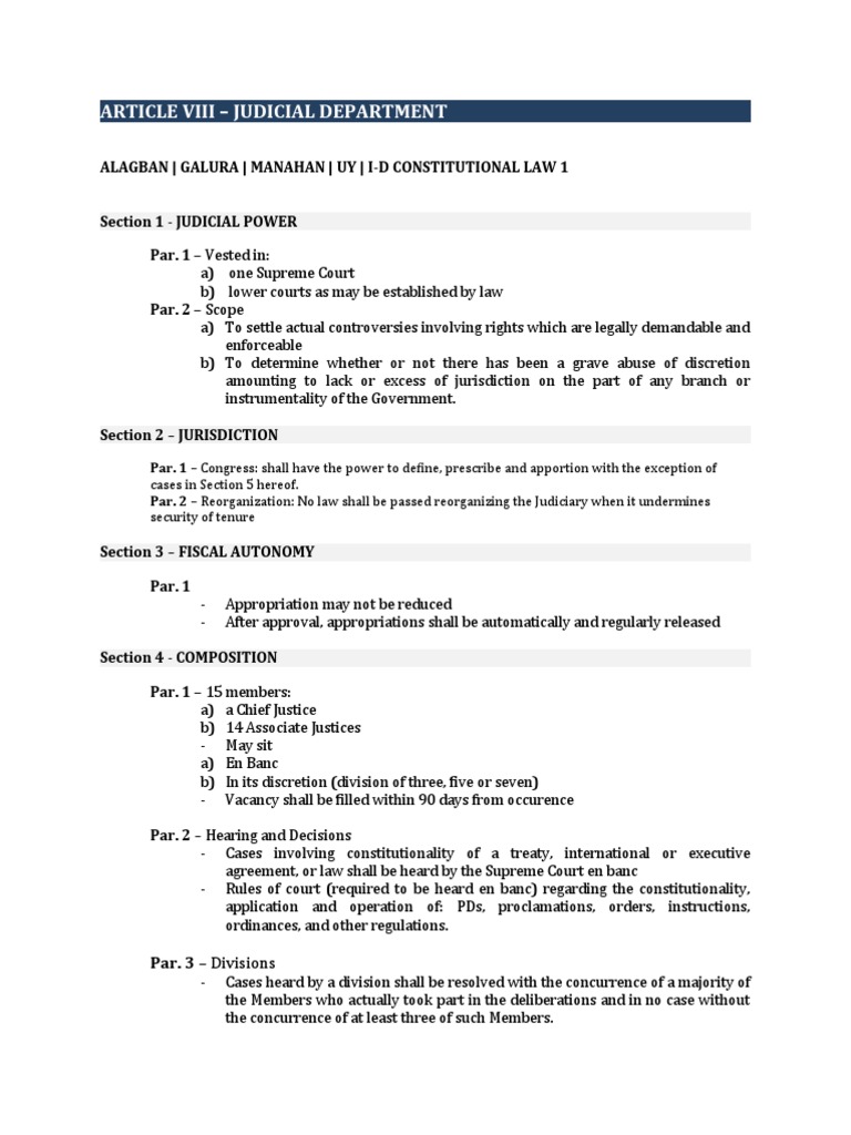 Judicial Department Outline | PDF | Government | Public Law