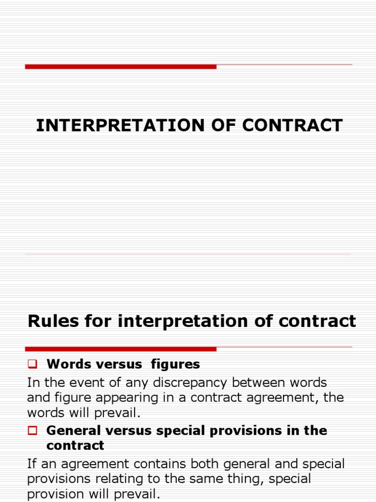 Lec 2 - Interpretation of Contract | PDF