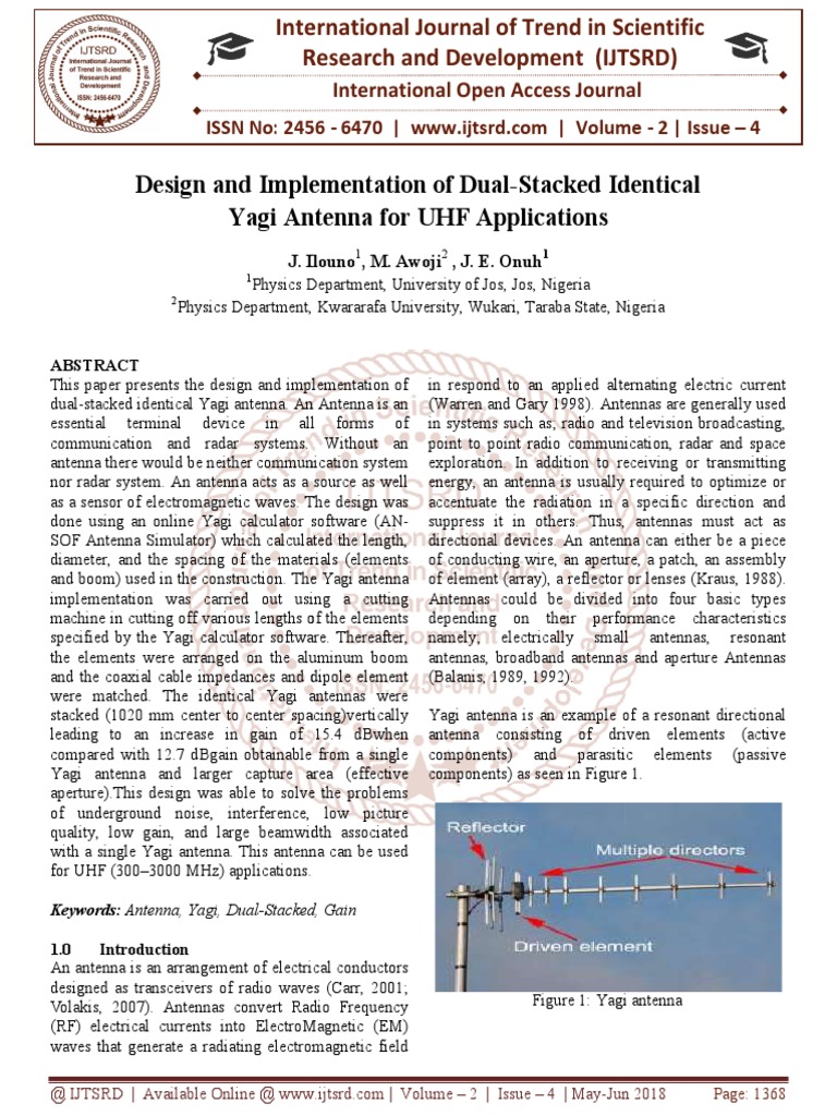 Design and Implementation of Dual-Stacked Identical Yagi Antenna For ...