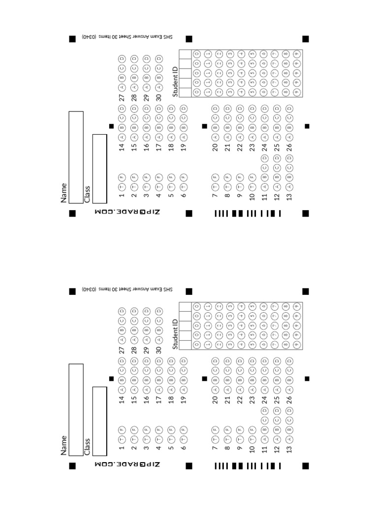 Answer Sheet 30 | PDF | Learning