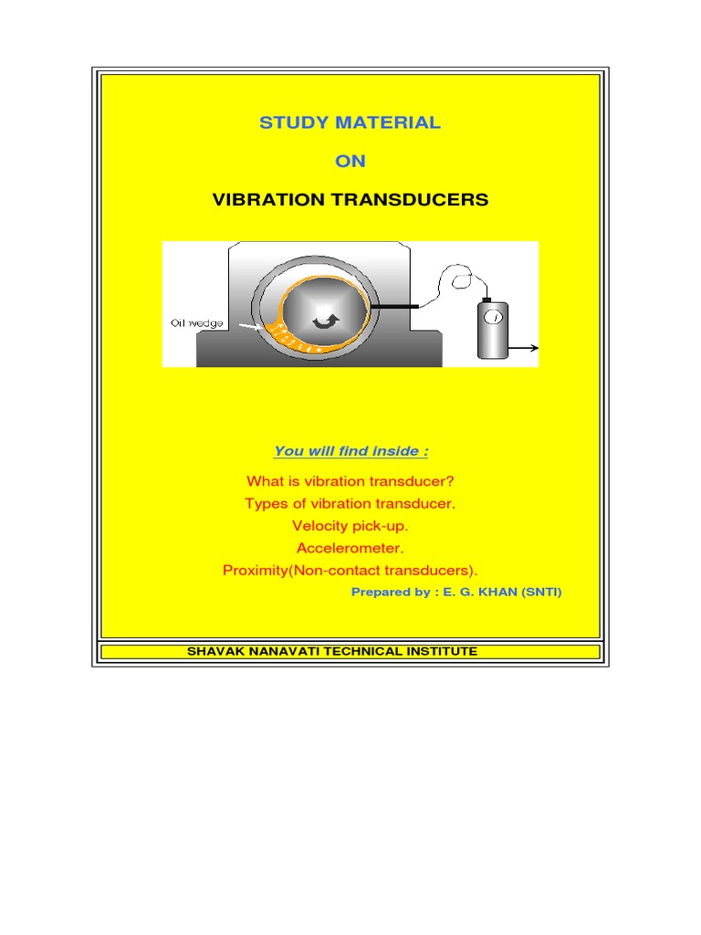 Vibration Transducer | PDF | Accelerometer | Piezoelectricity
