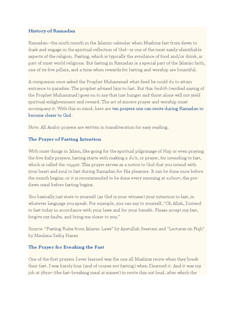History of Ramadan | Download Free PDF | Ramadan | Quran