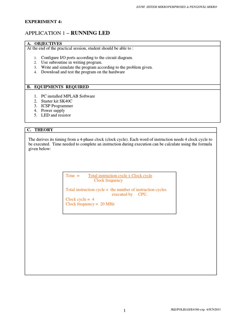 Controlling LEDs with a PIC Microcontroller: A Lab Experiment on Running LED Code and ...