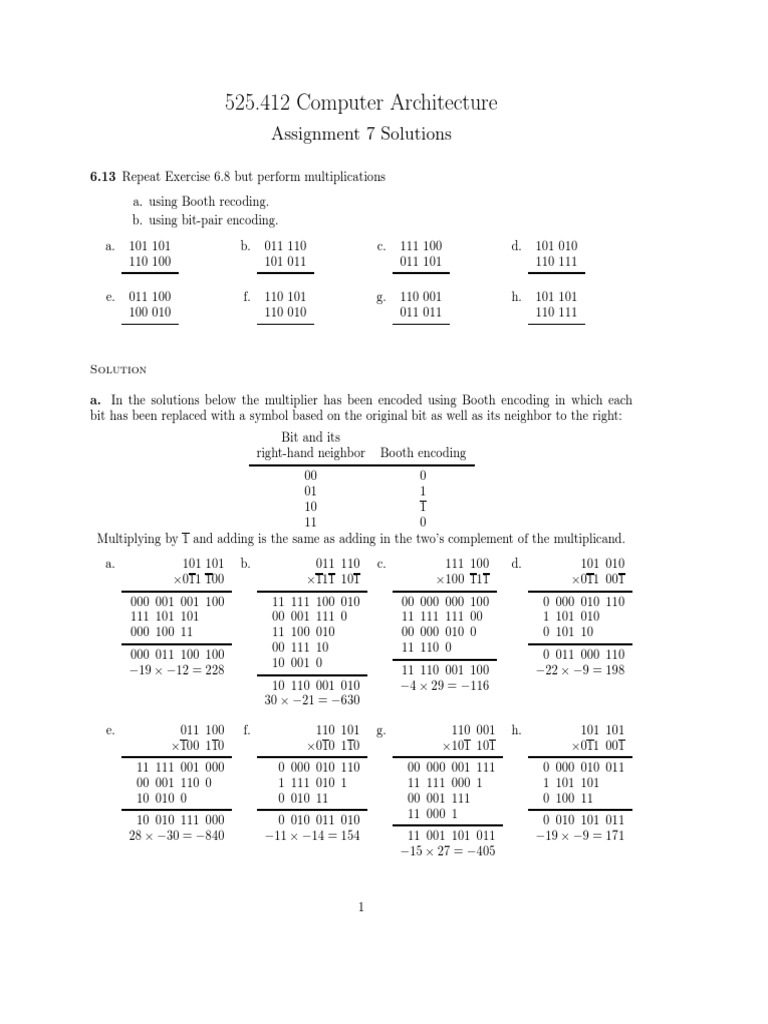 Booth and Radix-4 Questions | Download Free PDF | Discrete Mathematics ...