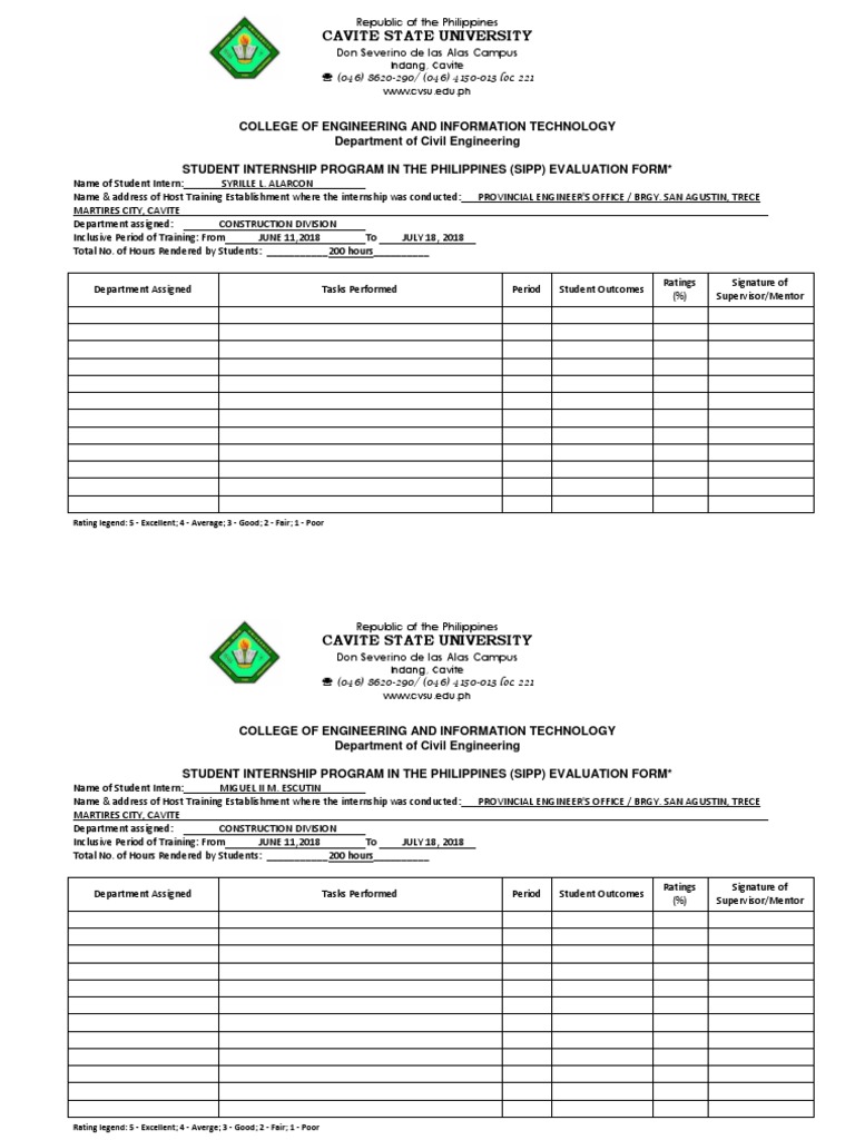 SIPP Evaluation Form for Interns | PDF | Intellectual Works | Engineering