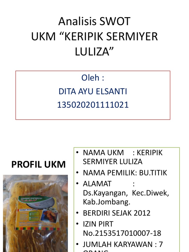 Analisis SWOT UKM Keripik Sermiyer | PDF