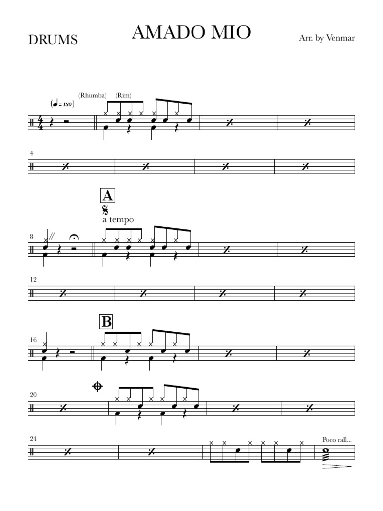 Amado Mio Drum Arrangement | PDF | Sports