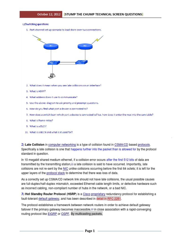 Stump The Chump Technical Screen Questions: October 12, 2012 | PDF ...