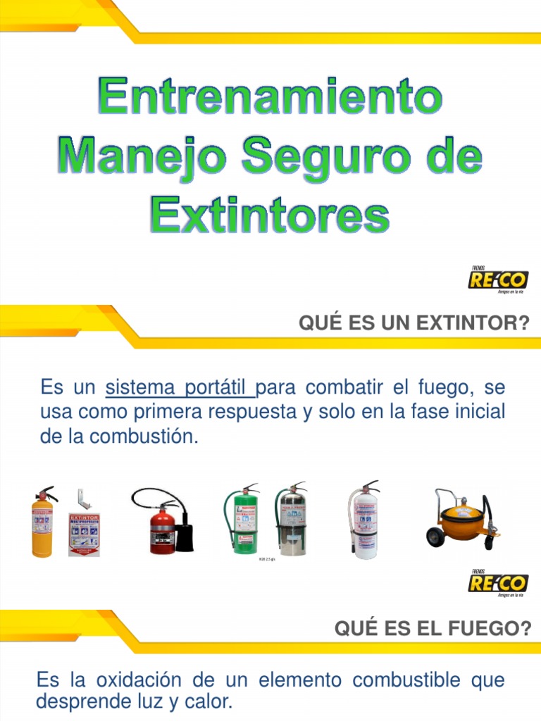 Manejo Seguro de Extintores | PDF | Calor | Combustión