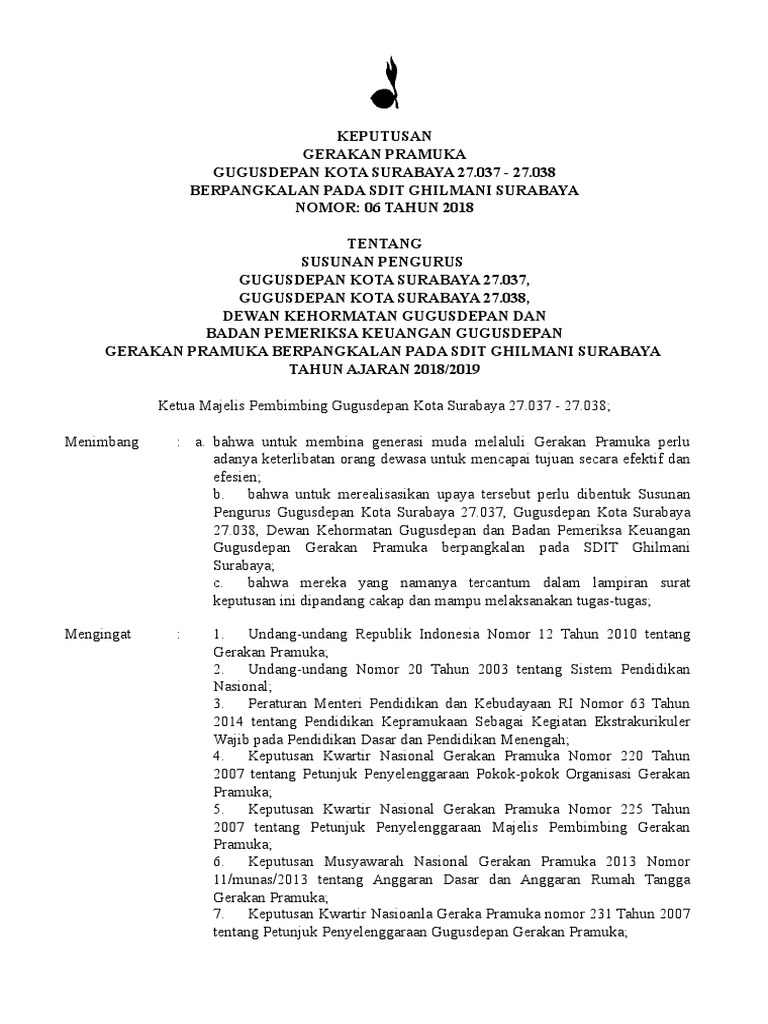 SK Gugusdepan, DK & BPK | PDF