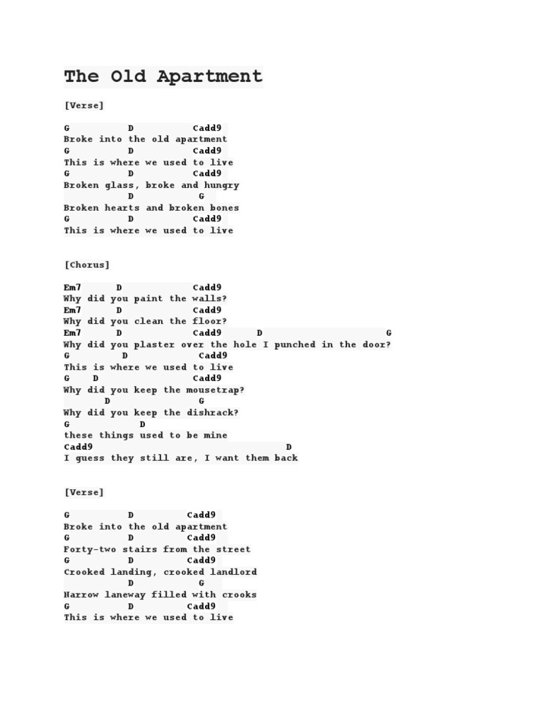 The Old Apartment | PDF | Leisure