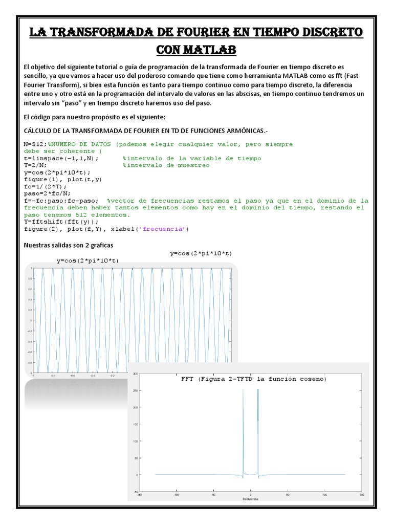 La Transformada de Fourier en Tiempo Discreto MATLAB | PDF ...