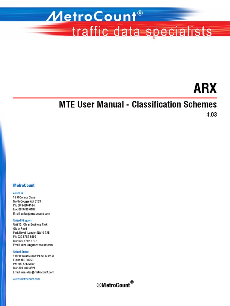 MetroCount ARX PDF | PDF