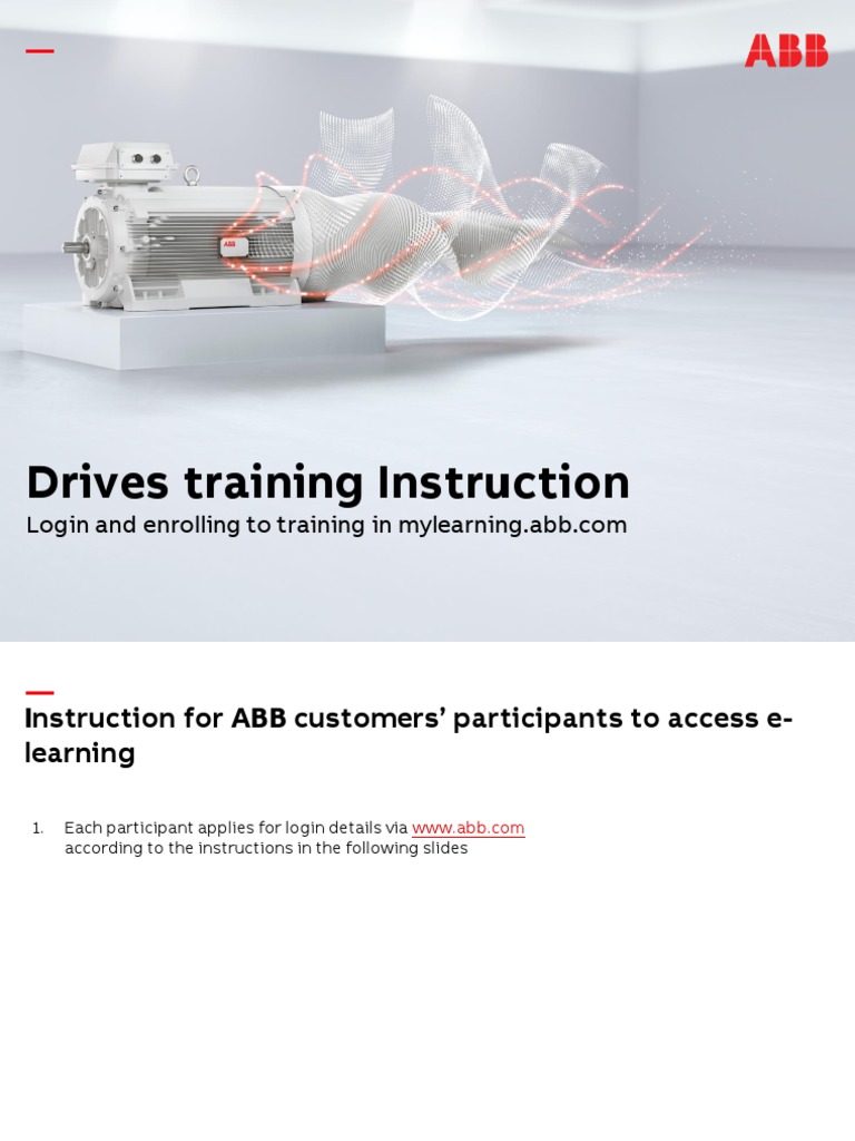 ABB Drives Training - Instruction For Login and Enrolling To Training | PDF