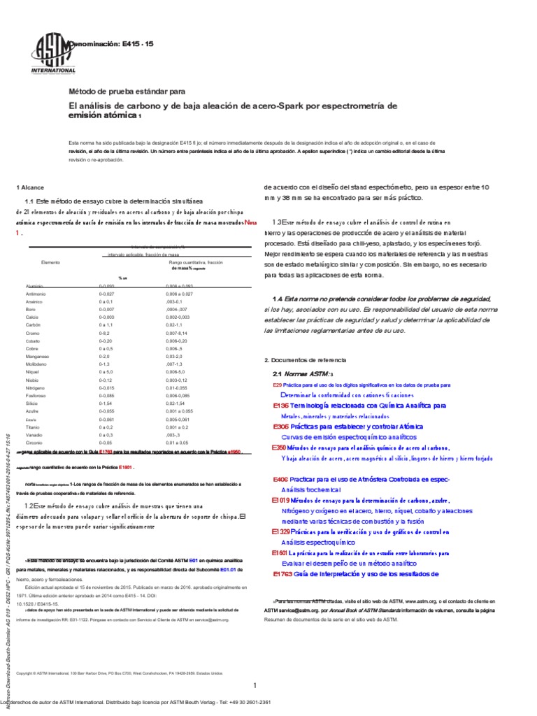 Astm e 415 2015 | PDF | Acero | Vacío