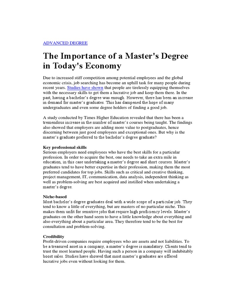 Advanced Degree | PDF | Postgraduate Education | Academic Degree