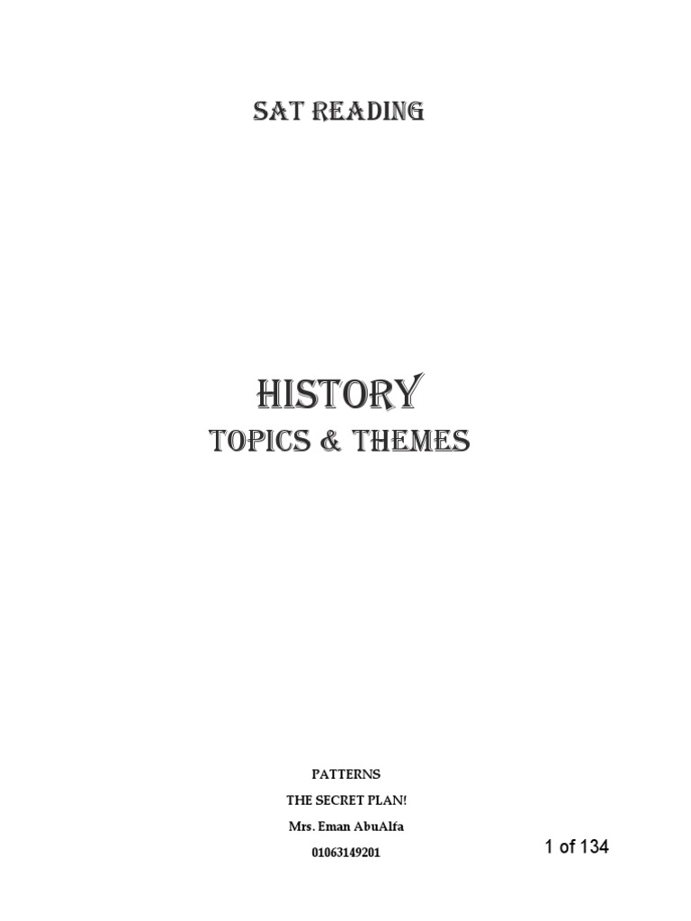 Official Sat Topics History | PDF | Sat | Psat/Nmsqt