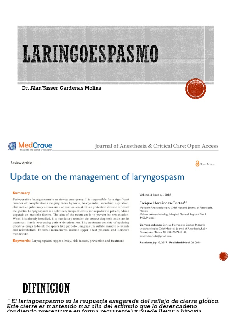 Laringoespasmo | Asma | Anestesia