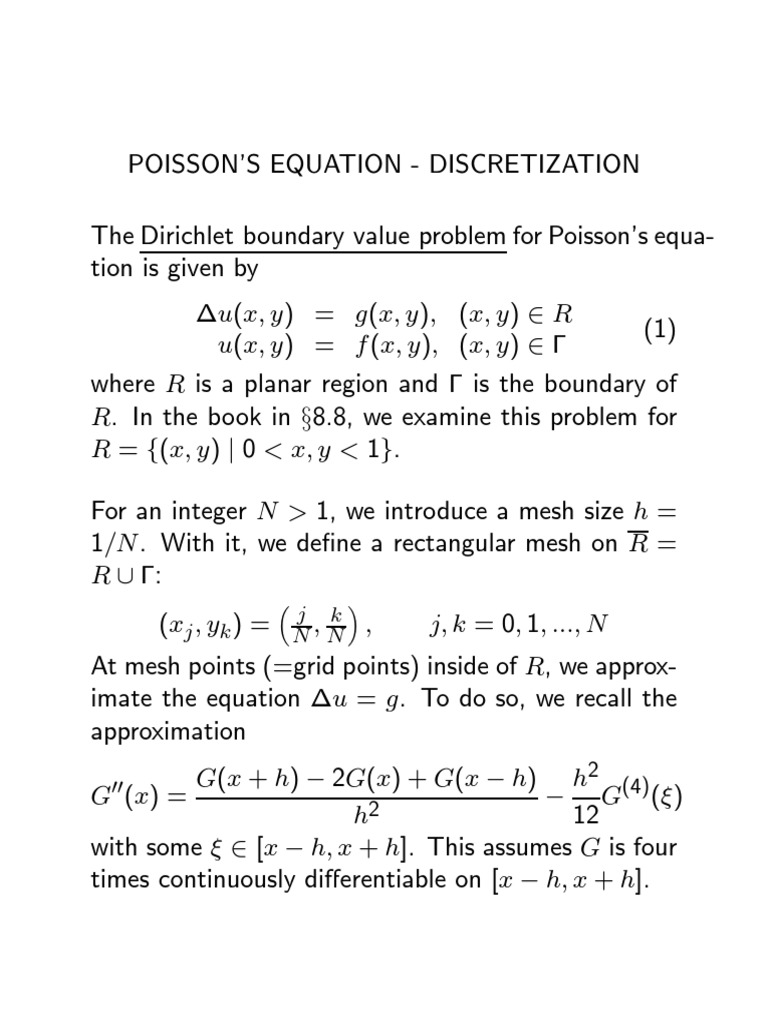 Poisson's Equation - Discretization | PDF | Eigenvalues And ...