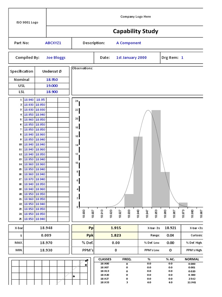 ISO 9001 Capability Study Report | PDF | Business
