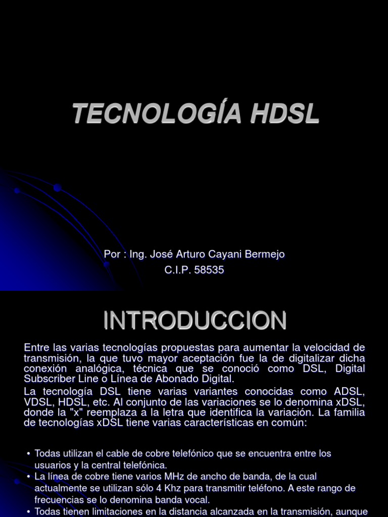HDSL PDF | PDF | Línea de abonado digital | Transmisión de datos