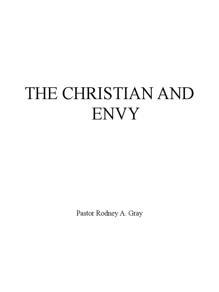 The Christian and Envy | PDF | Envy | Jealousy