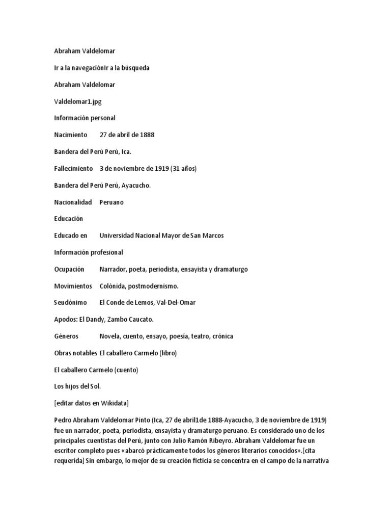 Abraham Valdelomar | PDF | Poesía