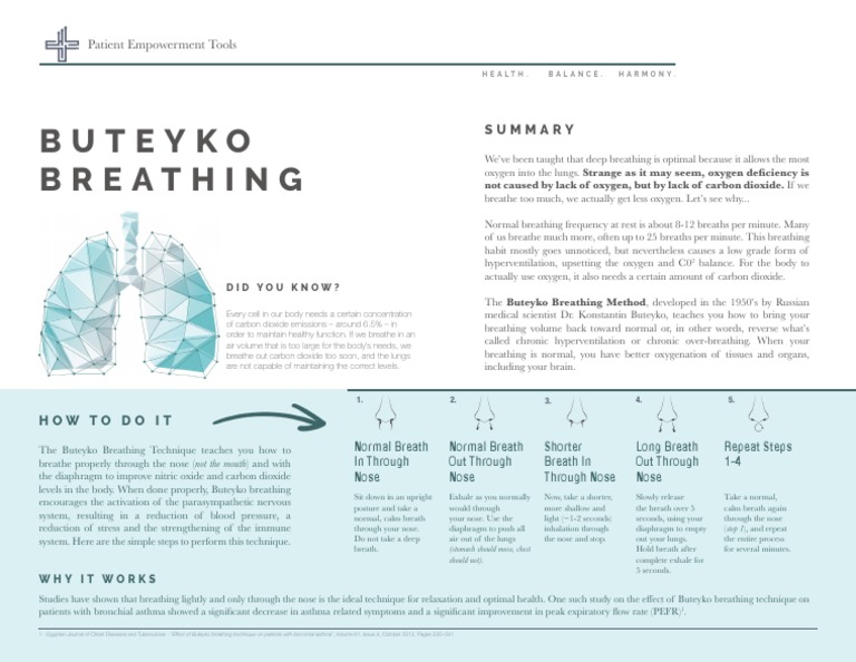 Buteyko Breathing Guide PDF | PDF | Breathing | Exhalation
