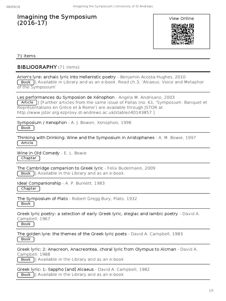 Imagining The Symposium | PDF | Symposium | Lyric Poetry