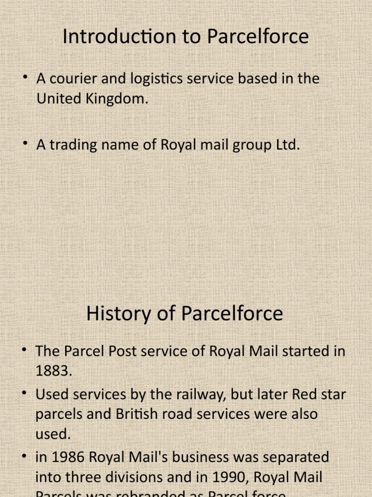 Parcel Force | Download Free PDF | Market (Economics) | Business