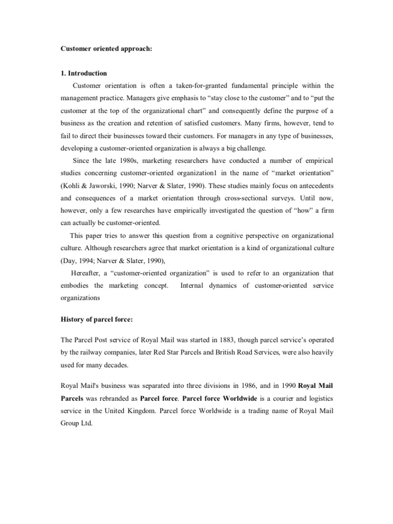 Customer Oriented Approach | PDF | Market (Economics) | Business Economics