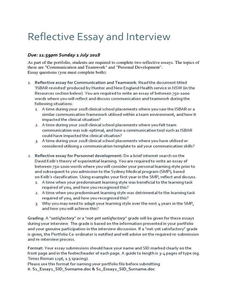 Reflective Essay and Interview | Download Free PDF | Learning Styles ...