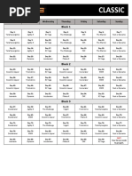 P90X3 Classic Workout Schedule PDF | PDF | Sports