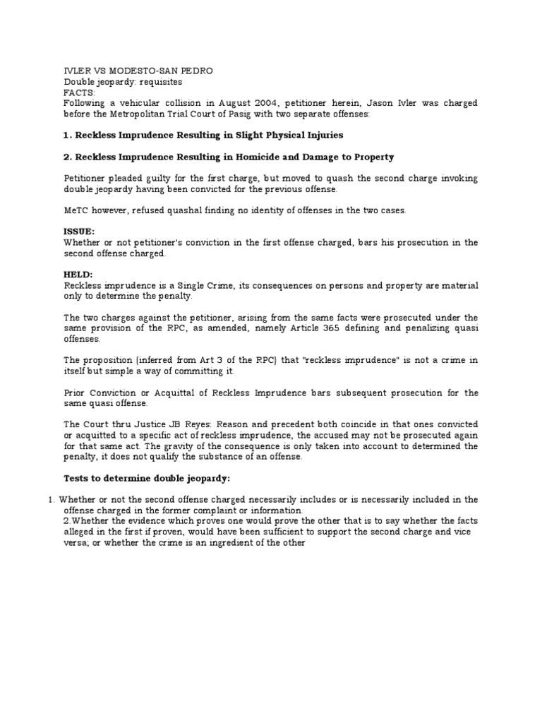 Ivler v. San Pedro - CD | PDF