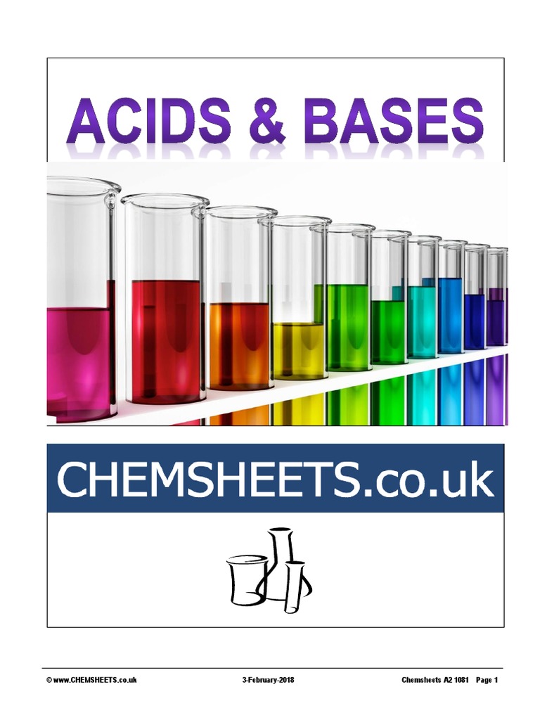 Chemsheets A2 1081 Acids and Bases Booklet PDF | PDF | Acid | Acid ...