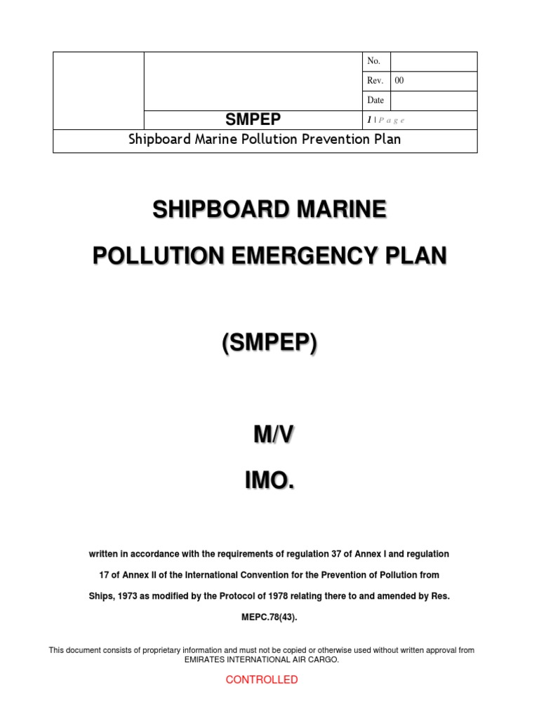 Shipboard Marine Pollution Prevention Plan (SMPEP) | Download Free PDF ...