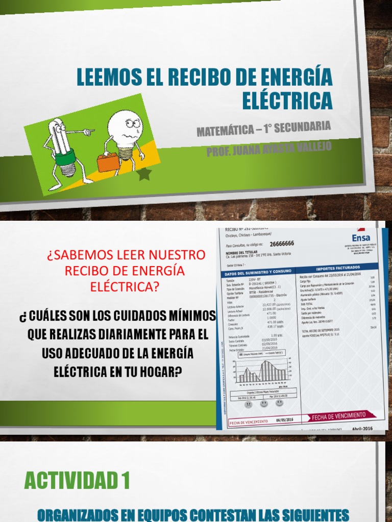 Leemos El Recibo de Energía ElÉctrica | PDF