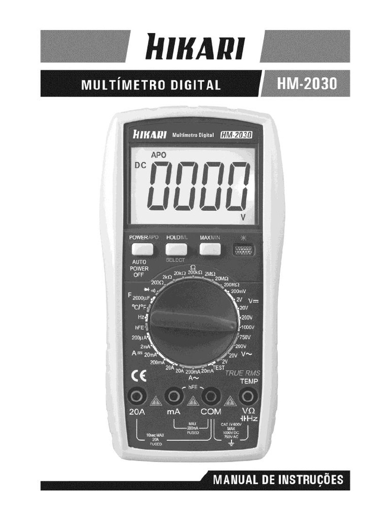 Manual Multimetro Digital HM 2030 | PDF | Rede elétrica | Diodo