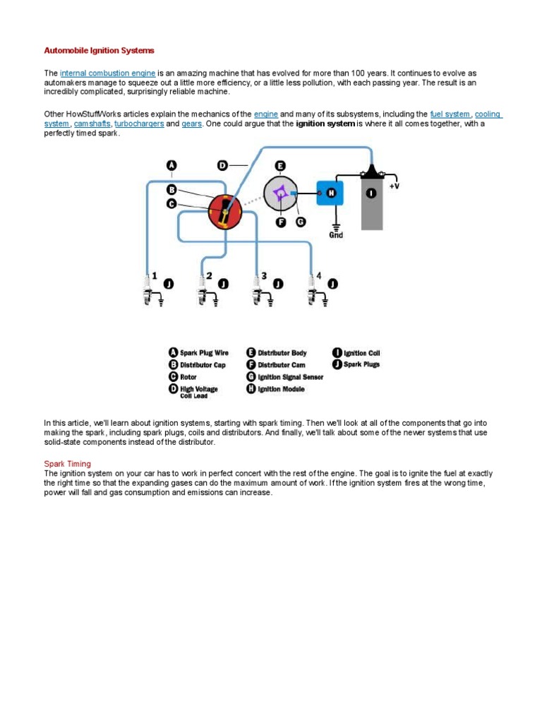 Automobile Ignition System | PDF | Ignition System | Distributor