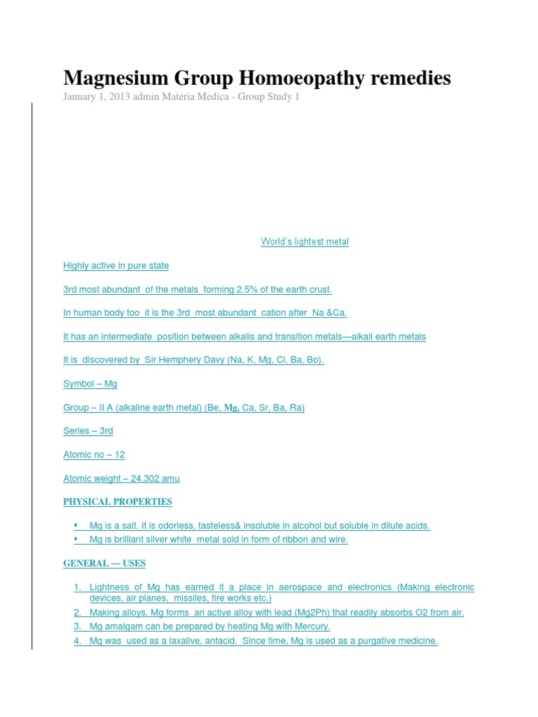 Magnesium Group | PDF | Magnesium | Metals