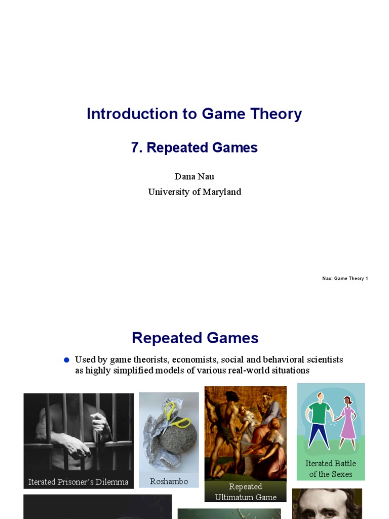 7 Repeated Games PDF | PDF | Game Theory | Quantitative Research