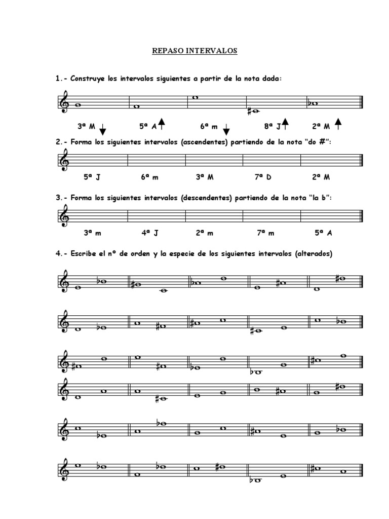 Ficha Repaso Intervalos | PDF