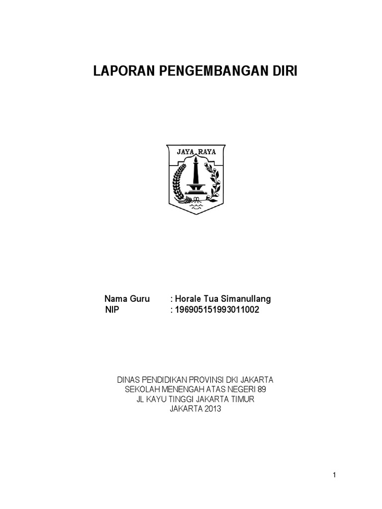 Contoh LAPORAN PENGEMBANGAN DIRI PDF | PDF Contoh LAPORAN PENGEMBANGAN DIRI PDF | PDF